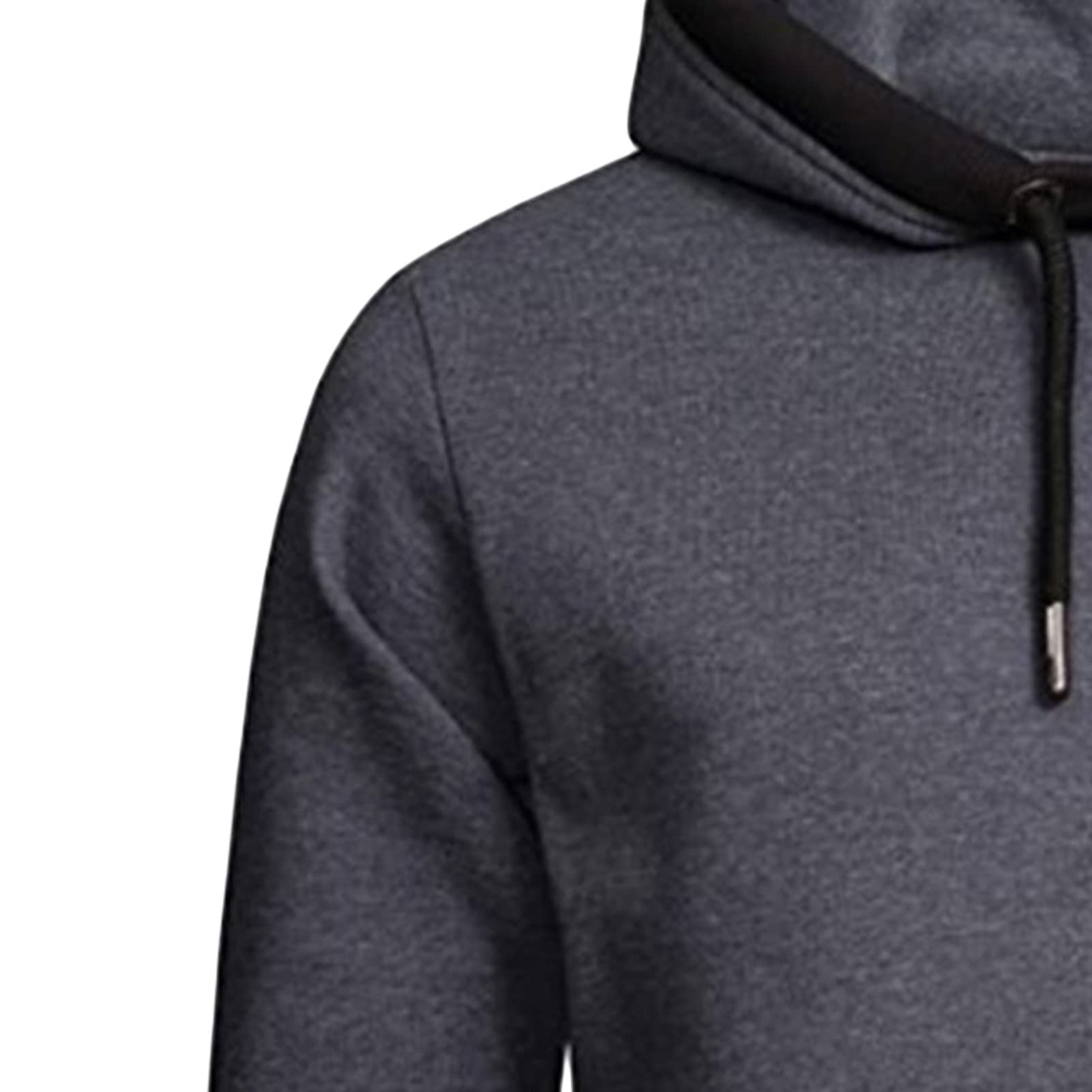 Maiyifu-GJ Men's Solid Fleece Athletic Hoodies Long Sleeve Casual Sports Sweatshirt Drawstring Hooded Pullover With Pockets (Dark Grey,Medium)