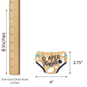 Big Dot of Happiness Strike Up the Fun - Bowling - Diaper Shaped Raffle Ticket Inserts - Baby Shower Activities - Diaper Raffle Game - Set of 24