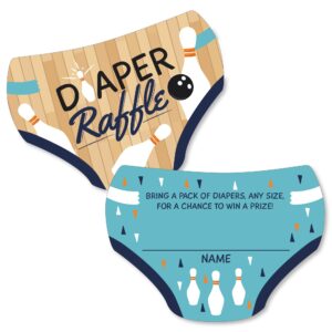 big dot of happiness strike up the fun - bowling - diaper shaped raffle ticket inserts - baby shower activities - diaper raffle game - set of 24