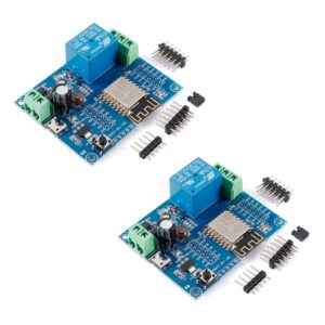 jessinie 2pcs esp8266 esp-12f wifi single relay module esp dc5-80v wireless controller relay module board esp-12f for iot smart home app