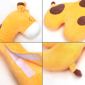 Seat Belt Pillow for Kids, Car Seatbelt Cover Children Rest Sleep Head Support Shoulder Pad Neck Pillow Plush Cartoon Giraffe Cushion