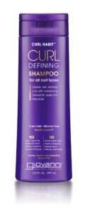 giovanni curl habit curl defining shampoo - moisturizing coconut oil, jojoba and shea butter, cleanse & enhance all curl types, vegan, silicone-free shampoo - 13.5 oz (pack of 3)