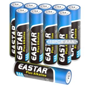 eastar bts aaa batteries with maximum power, extra long-lasting triple aaa batteries 10-pack, leak-proof design, 10 years shelf life, 1.5v lr03 alkaline batteries for home and office devices