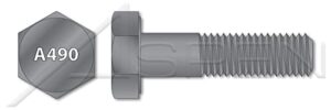 (70 pcs) 1-1/8"-7 x 7", heavy structural hex bolts, astm a490 type 1, steel, made in u.s.a.