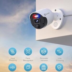 Swann 12MP Security Camera System, 16 Channel NVR with 4TB, 16 IP Cameras Indoor Outdoor Home, 6k Mega HD PoE Wired,Video Analytics, 2-Way Audio, Sirens, Color Night Vision, True Detect, 1690008B8DE