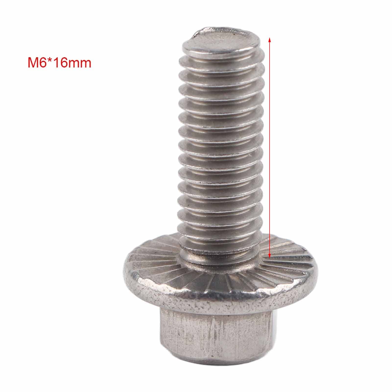 10pcs M6 Stainless Steel Hex Flange Screws Washer Head Bolts Fastener Hex Head With Flange(M6*16)