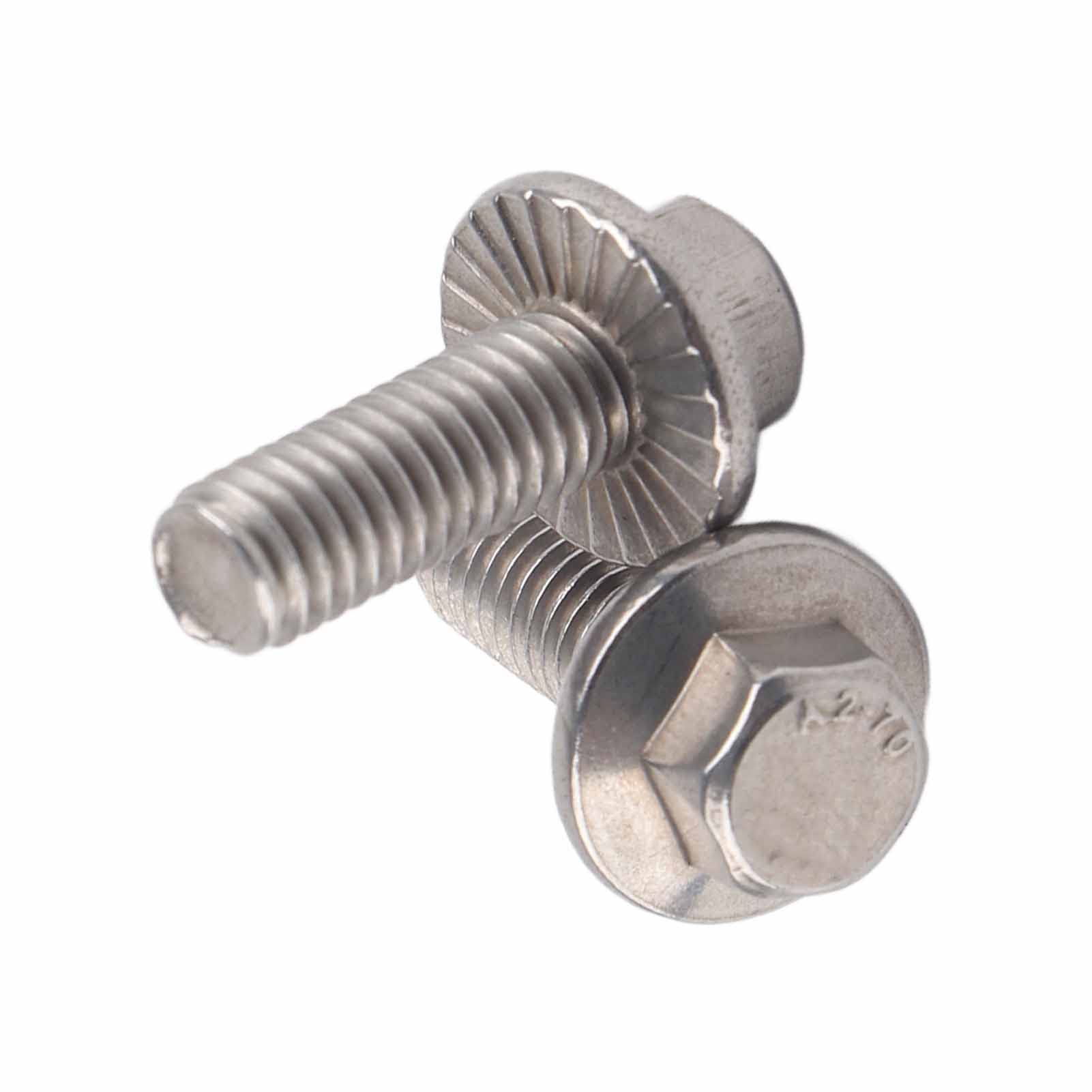 10pcs M6 Stainless Steel Hex Flange Screws Washer Head Bolts Fastener Hex Head With Flange(M6*16)