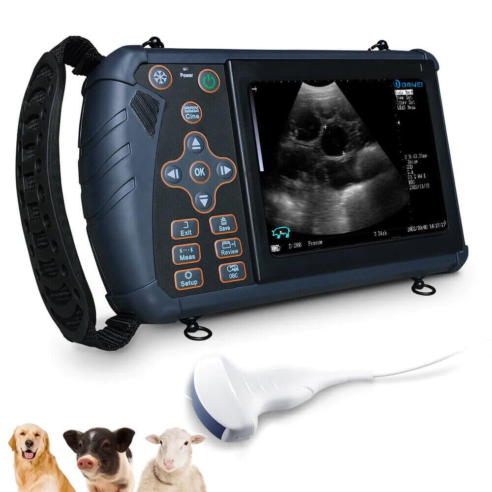 DAWEI S1 Veterinary Ultrasound Machine for Pregnancy Portable Vet Handheld Scanner B-Ultra Sound with 3.5Mhz Convex Probe for Cattle,Pig,Goat,Horse