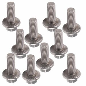 10pcs M6 Stainless Steel Hex Flange Screws Washer Head Bolts Fastener Hex Head With Flange(M6*16)