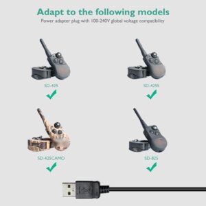 Lnauy for Sportdog Charger Power Cable Compatible with SportDOG SD-425/ SD-425S/ SD-425CAMO/ SD-825 Remote Trainer Replacement Charging Adapter