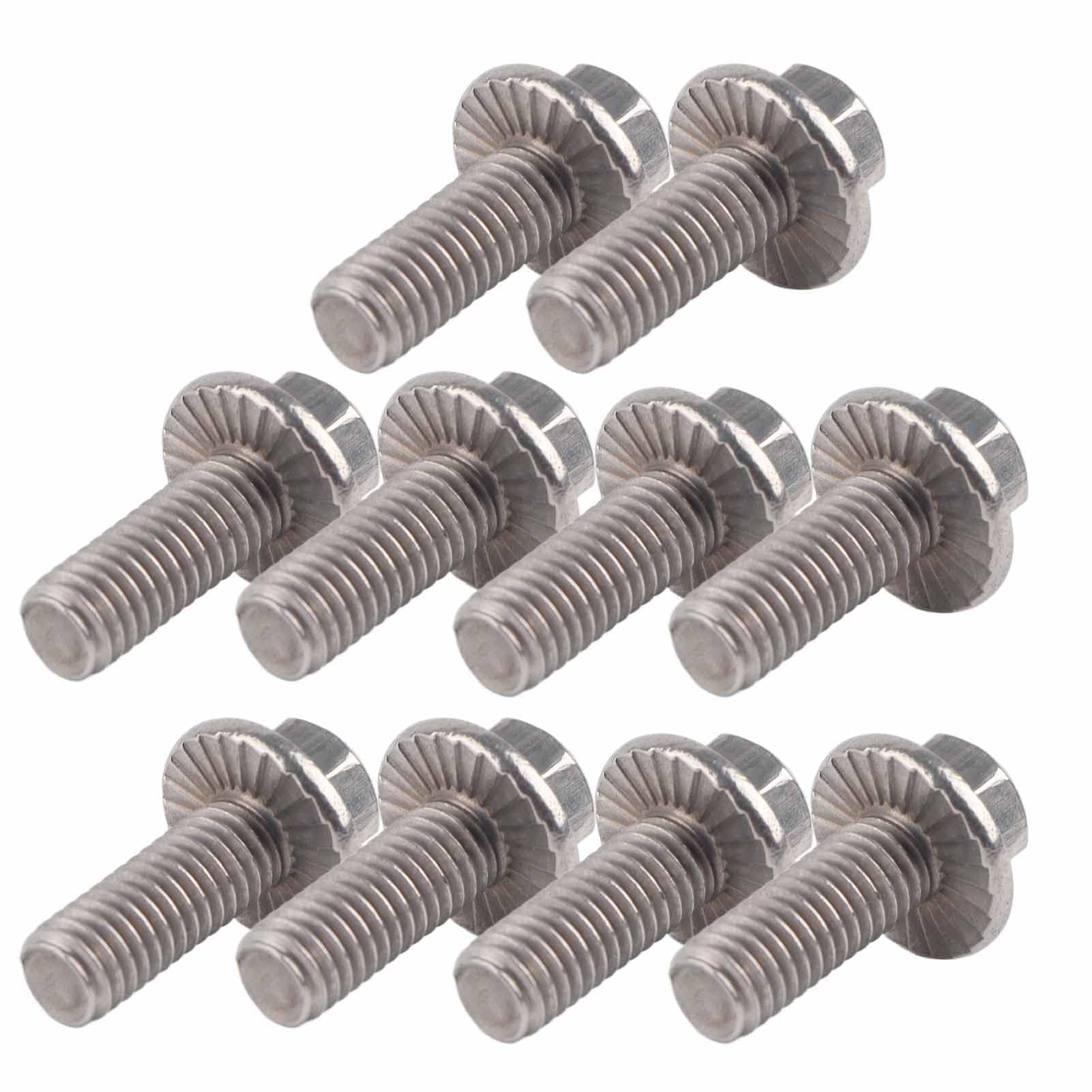 10pcs M6 Stainless Steel Hex Flange Screws Washer Head Bolts Fastener Hex Head With Flange(M6*16)