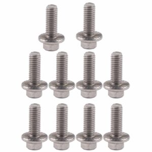 10pcs M6 Stainless Steel Hex Flange Screws Washer Head Bolts Fastener Hex Head With Flange(M6*16)