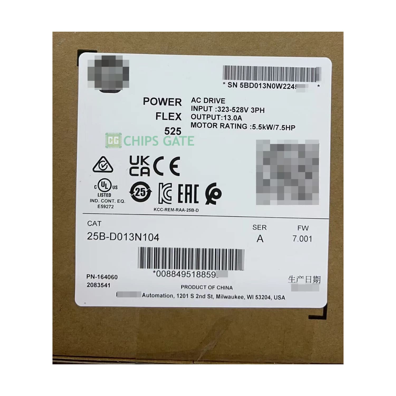 25A-D013N104 523 /B 5.5kW 7.5Hp AC Drive 13A New Sealed