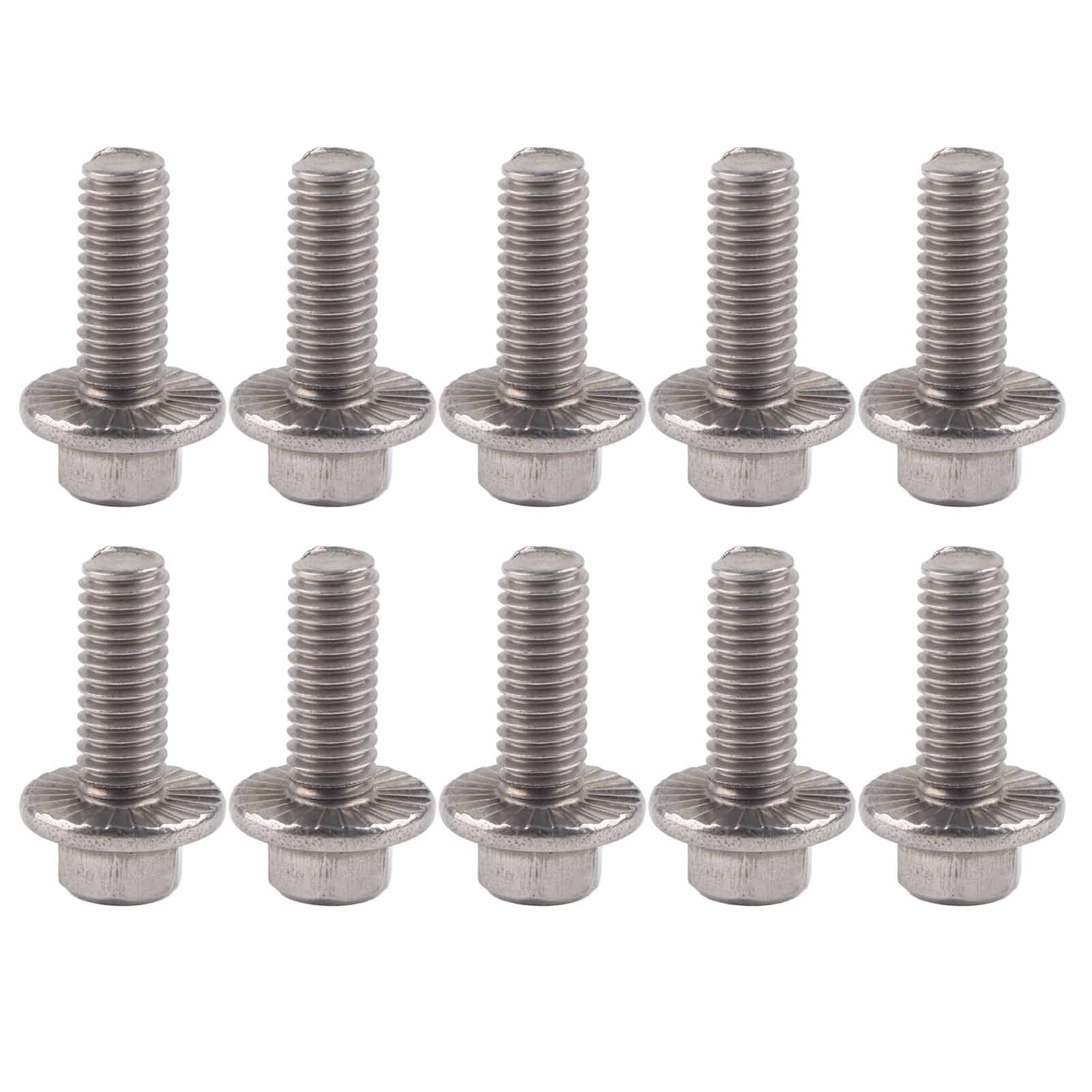 10pcs M6 Stainless Steel Hex Flange Screws Washer Head Bolts Fastener Hex Head With Flange(M6*16)