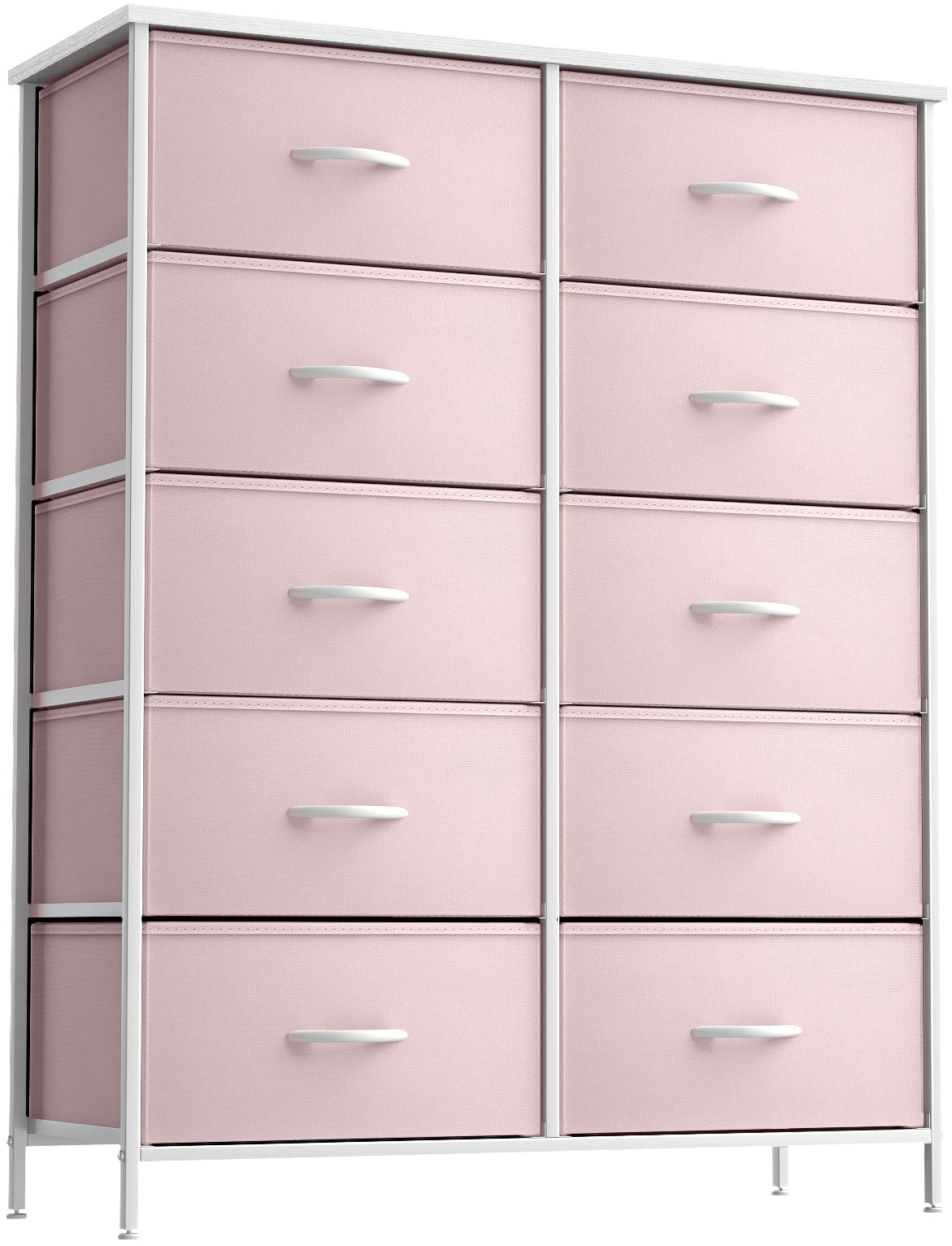 Sorbus Kids Dresser with 10 Drawers - Storage Unit Organizer Chest for Clothes - Bedroom, Kids Room, Nursery, & Closet (Pink, 34 x 12 x 47-10 Drawer)