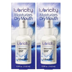 lubricity dry mouth oral spray - 2 piece dry mouth products for efficient relief, travel-size dry mouth spray, mouth moisturizer for dry mouth, dry mouth remedies - 0.5 oz each with ilios travel cup