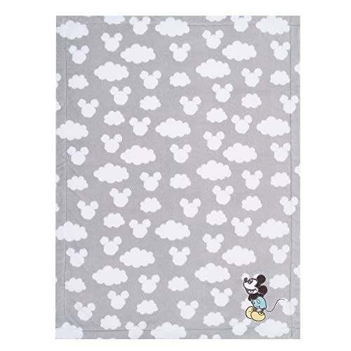 Lambs & Ivy Disney Baby Moonlight Mickey Mouse Gray Soft Fleece Baby Blanket