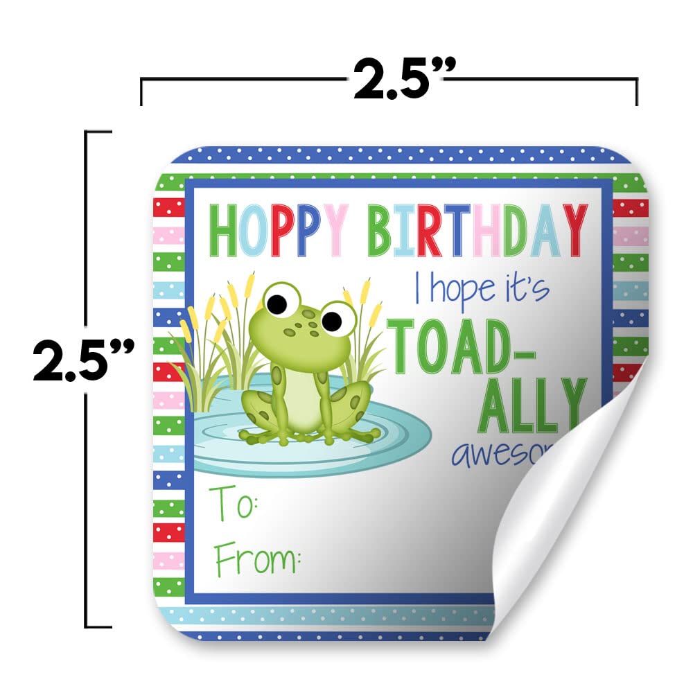 Happy Birthday Food & Animal Themed Gift Tag Stickers, Set of 24 2.5 X 2.5 Mixed Square Birthday Gift Labels by Amanda Creation