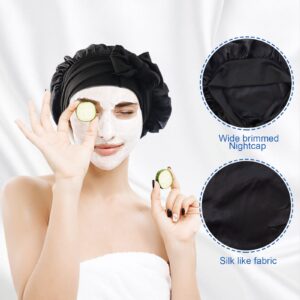 TCOTBE 2 Pack Silky Satin Bonnet Hair Wrap Silk Sleeping Cap with Wide Elastic Band Satin Hair Bonnets for Women Adjustable Satin Cap for Sleeping, Night Sleeping Head Cover for Hair Care