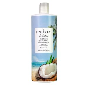 enjoy holistic hydrate shampoo, ph 5.0-6.0, for all hair types, shampoo for color treated hair, shampoo for men and women, curly hair shampoo - 33 oz.