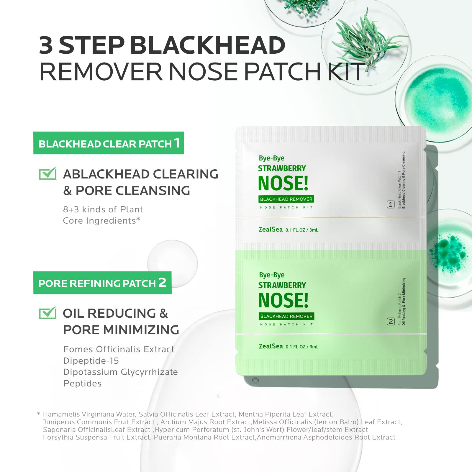 ZealSea New Blackhead Strips kit, Nose for Remover,Deep Cleaning Pore by Gently dissolve and export blackheads reject physical Tearing pore enlargement