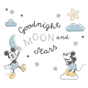 lambs & ivy disney baby moonlight mickey mouse blue/black wall decals/stickers