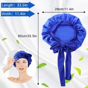 TCOTBE 2 Pack Silky Satin Bonnet Hair Wrap Silk Sleeping Cap with Wide Elastic Band Satin Hair Bonnets for Women Adjustable Satin Cap for Sleeping, Night Sleeping Head Cover for Hair Care