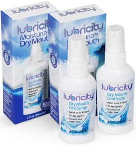 lubricity dry mouth oral spray - 2 piece dry mouth products for efficient relief, travel-size dry mouth spray, mouth moisturizer for dry mouth, dry mouth remedies - 2oz each with ilios travel cup