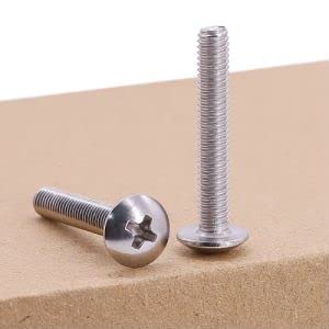 10-24 x 1/2" (50 pcs) Truss Head Machine Screws, 304 Stainless Steel (18-8), Cross Recessed Truss Head Machine Screws, Phillips Drive, Coarse Thread UNC, ANSI B18.6.3T