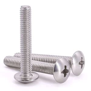 10-24 x 1/2" (50 pcs) Truss Head Machine Screws, 304 Stainless Steel (18-8), Cross Recessed Truss Head Machine Screws, Phillips Drive, Coarse Thread UNC, ANSI B18.6.3T