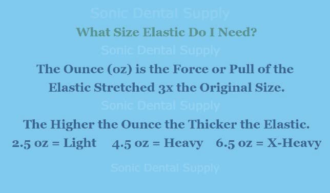 3/8 Inch Orthodontic Elastic Rubber Bands - 100 Pack - Clear Latex Free, Heavy 4.5 Ounce Small Rubberbands, Braces, Dreadlocks Hair Braids , Tooth Gap, Packaging, Crafts - Sonic Dental Supply - Made