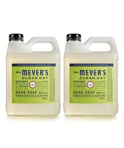 mrs. meyer's clean day hand soap refill, made with essential oils, biodegradable formula, lemon verbena, 33 fl. oz - pack of 2