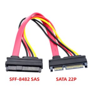 ChenYang SAS to SATA Cable,SFF-8482 SAS 29Pin to SATA 22Pin Hard Disk Drive Raid Extension Cable