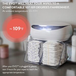 Prince Lionheart EVO Wipes Warmer - Baby Wipe Warmer Dispenser with Glow Nightlight - Baby Essentials, Patented Everfresh System of Bottom Heating, Modern Design, Large Baby Wipe Warmer Capacity