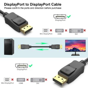 BENFEI [VESA Certified] DisplayPort to DisplayPort 6 Feet Cable 5 Pack, DP to DP Male to Male Cable Gold-Plated Cord, Supports 4K@60Hz, 2K@165Hz Compatible for Lenovo, Dell, HP, ASUS