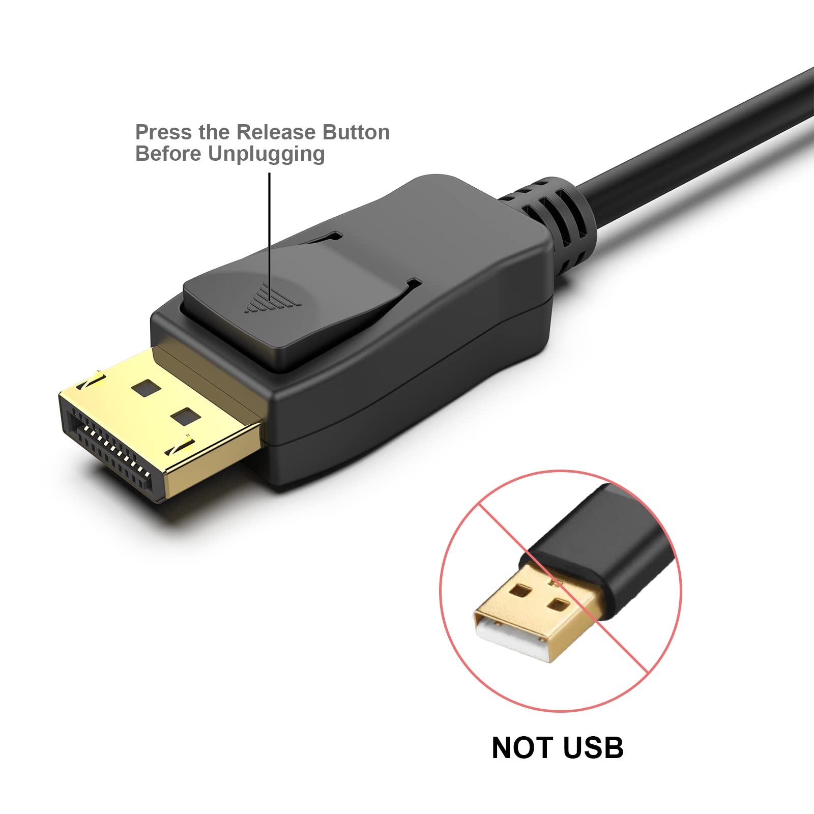 BENFEI [VESA Certified] DisplayPort to DisplayPort 6 Feet Cable 5 Pack, DP to DP Male to Male Cable Gold-Plated Cord, Supports 4K@60Hz, 2K@165Hz Compatible for Lenovo, Dell, HP, ASUS