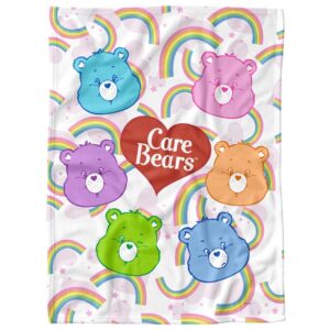 LOGOVISION Care Bears Lightweight Baby Blanket, 30"X40", Bear Heads Unisex for Infants Girls & Boys