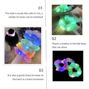 LED Scrunchies, 6 Pcs Light up Scrunchies Elastic Glow Hairbands Hair Scrunchies Neon Accessories with 3 Light Modes for Girls Women Festival Accessories Christmas Halloween Party