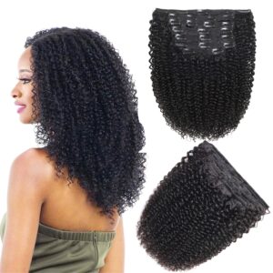 kinky curly clip in hair extensions 3b 3c curly hair clip in extensions 4c clip in hair extensions for black women afro kinky curly clip in hair extensions real human hair remy hair natural black120g