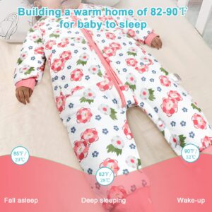 MOEMOE BABY Toddler Sleeping Sack, Cotton Sleep Sack with Feet, 2.5 Tog Wearable Blanket Baby, Winter Sleep Sack with Legs for Baby Boys and Girls