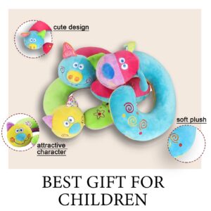 qianliyer Kids Neck Pillow for Traveling - Essential for Toddler Road Trips and Airplane Travel Comfortable Travel Pillow for Kids - Cute Dog Plush Toy with Chin Support Kids