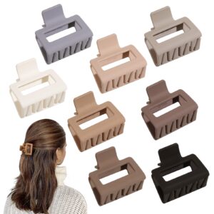 women's hair accessories - matte square and rectangle medium & small claw clips for thick, thin or long hair, strong hold, non-slip styling