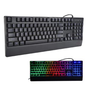 goshyda wired gaming keyboard,pc 104 keys mechanical keyboard durable usb gaming keyboard with colorful backlight,for computer notebook