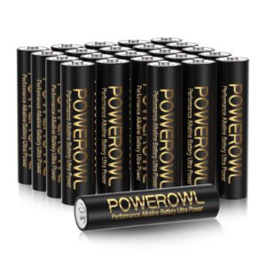 powerowl high-capacity alkaline aaa batteries 24 pack, 1.5v long lasting triple a battery, 10-year shelf life