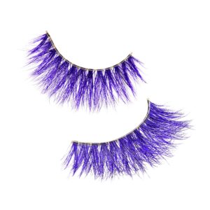 iENVY False Eyelashes Real Mink Color Couture Full Colored Lashes Maximum Fluffiness and Volume Fake Eyelashes (Purple)