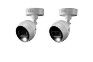 lorex c883da indoor/outdoor 4k ultra hd active deterrence security analog bullet camera, with 135ft color night vision, ip67 weatherproof, camera only, 2 pack (m. ) (renewed)