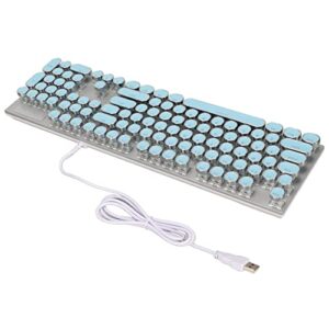 lbec blue switch mechanical keyboard, ergonomic 104 keys mechanical gaming keyboard plug and play blue switch for (blue switch)