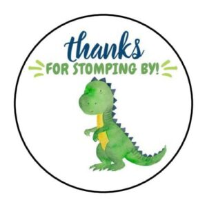 30 pcs thank you dinosaur party round​​​ stickers envelope seals labels round tags, stamps sticker for gift cards, envelopes, boxes for holiday, birthday, christmas