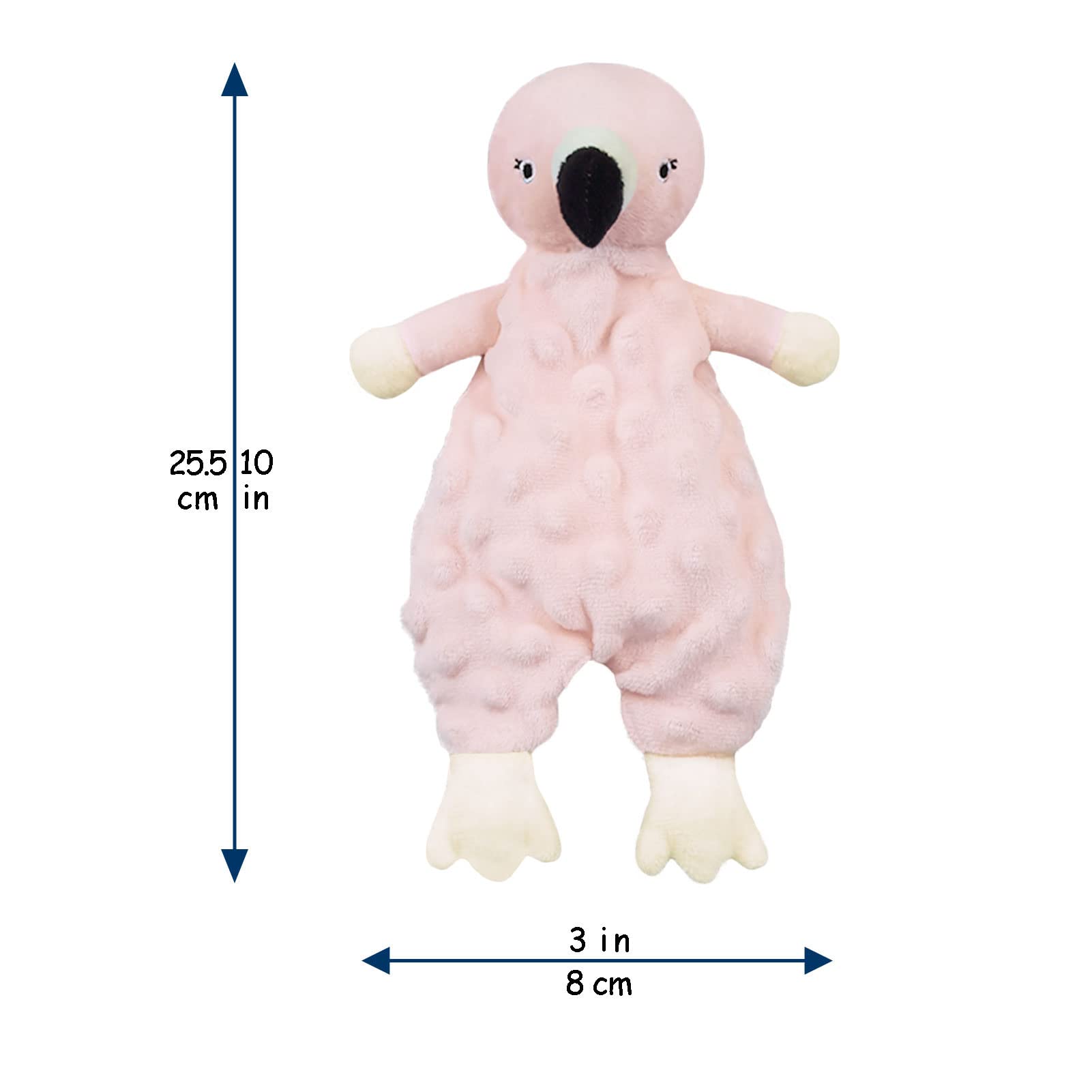 Doindute Baby Pink Flamingo Soft Stuffed Animal Security Blanket, Plush Flamingo Character Lovey Blanket, Baby Shower/Nursery Gift, Newborn Infant Toddler Snuggle Blankie for Boys & Girls,10 Inches