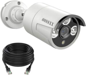 oossxx (5.0mp poe extend camera with 60 feet cable) microphone inside outdoor/indoor video surveillance security waterproof wired poe camera, just extend poe kits